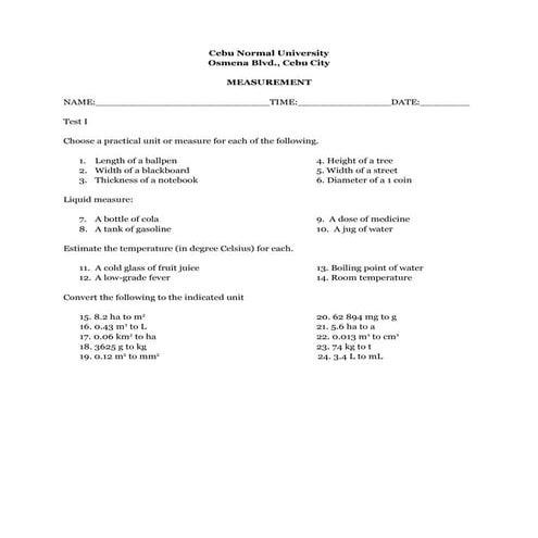Test questions 1 | PDF