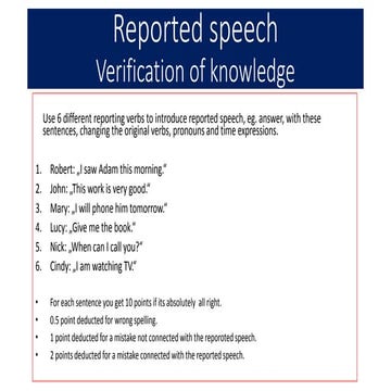 Test reported speech | PPTX
