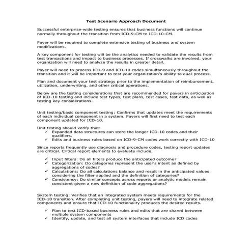 Test scenario preparation_approach_document & estimates | PDF