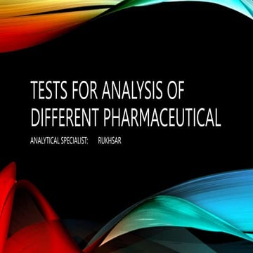 Tests for analysis of different pharmaceutical.pptx