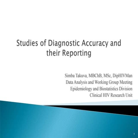 Tests Of Diagnostic Accuracy Pptx