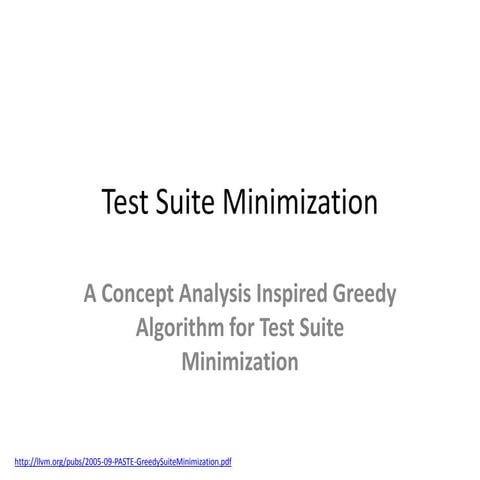 Test Suite Minimization Ppt
