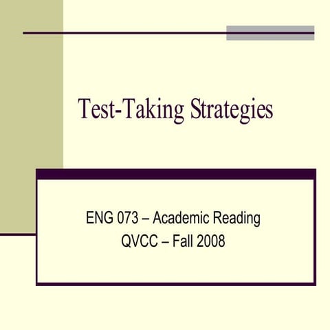 Test-Taking Strategies | PPT