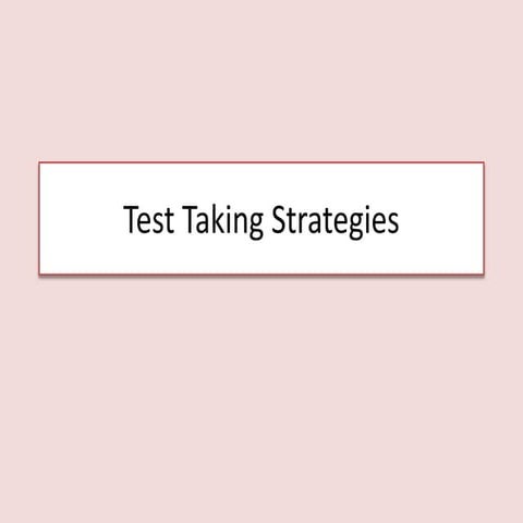 Test Taking Strategies | PPTX