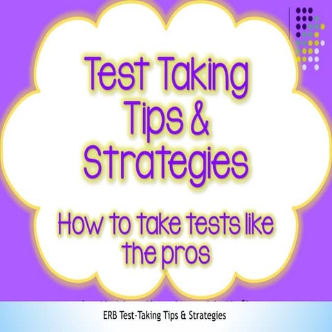 Test taking strategies erbs | PDF