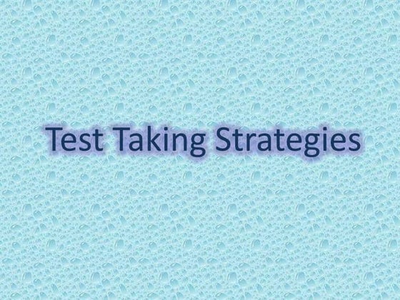 Test Taking Strategies | PPTX
