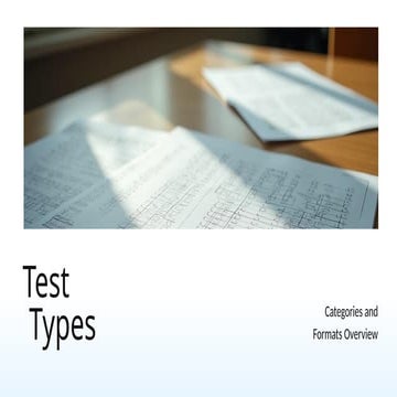 Test Types. presentation for assessment of learning subject | PPTX