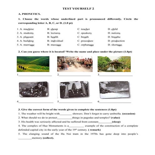 TEST YOURSELF 2 English 9 for middle school students.doc