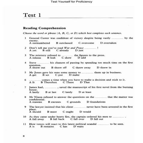 Test yourself for proficiency test1 | PDF
