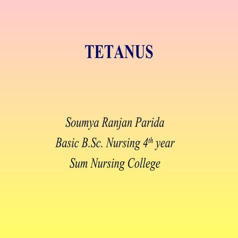 Tetanus | PPT