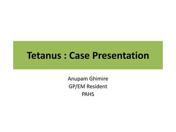 tetanus(oral medicine and oral pathology) | PPT