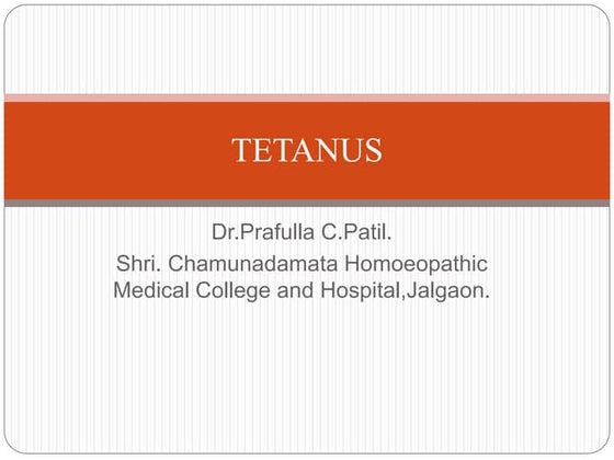 Tetanus | PPT