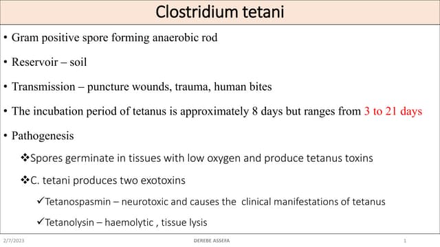 Tetanus in children Dr. ozil | PPTX