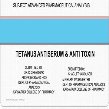 BIOASSAY OF TETANUS ANTITOXIN | PPTX