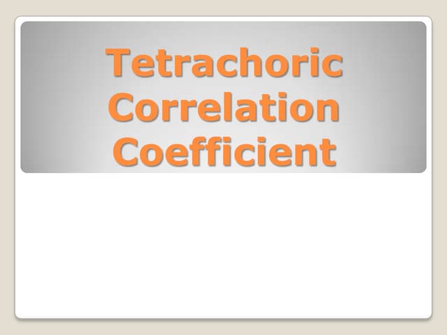Spearman’s Rank Correlation Coefficient | PPT