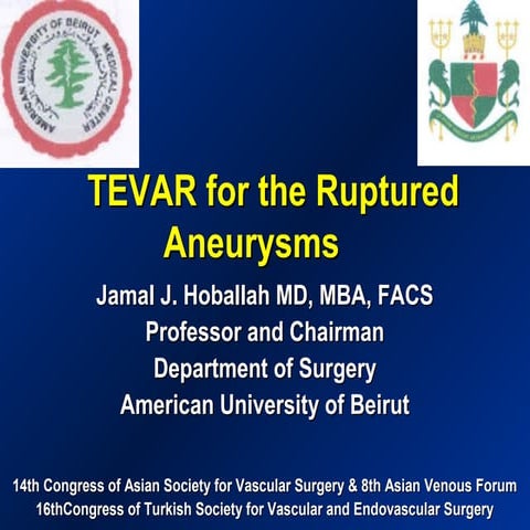 Tevar for the ruptured aneurysms | PPT
