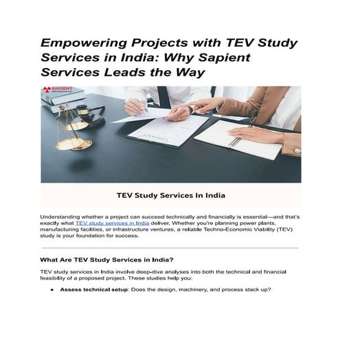 tev study services in india Sapient Services | PDF