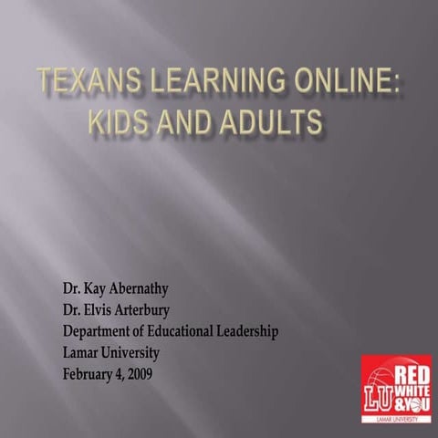 Texans Learning Online [Autosaved] | PPTX | College Education | Education