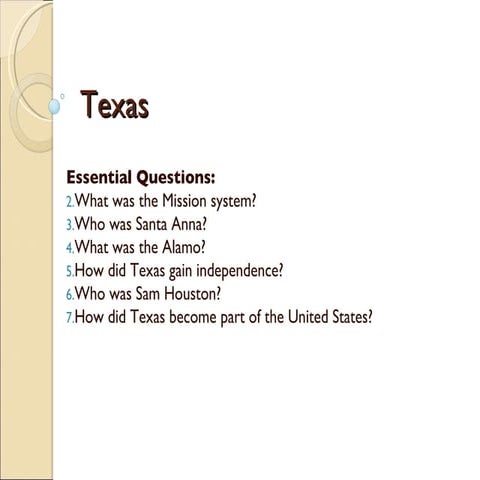 TEXAS AND THE MEXICAN WAR-Powerpoint presentation | DOC
