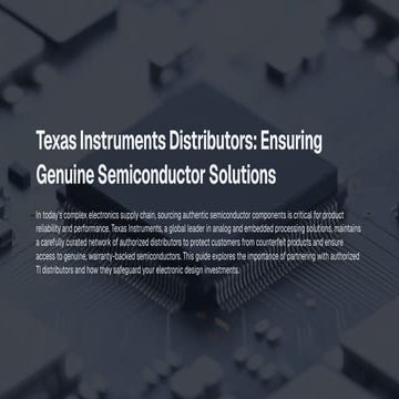 Trusted TI Distributors for Quality Semiconductor Solutions | PDF