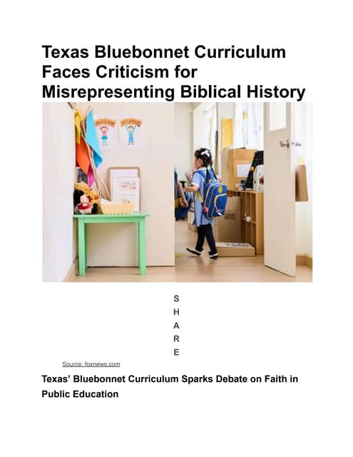Controversial Curriculum Sparks Debate in Texas | PDF