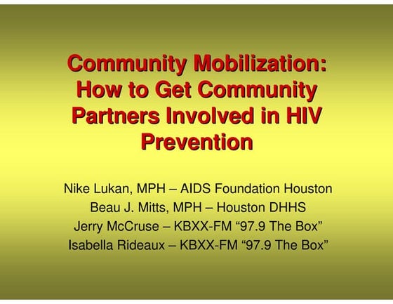 Principles of community mobilization | PPT