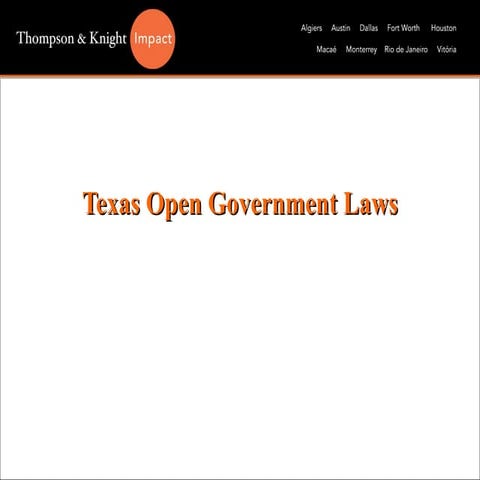 Texas Open Government Presentation | PPT