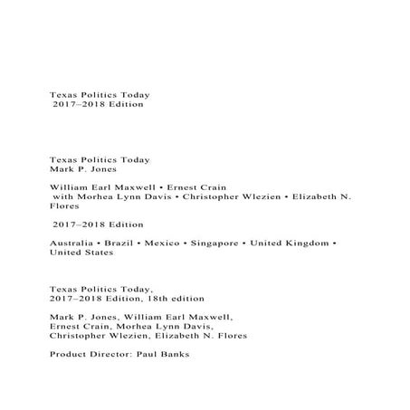 Texas Politics Today 2017–2018 EditionTexas .docx