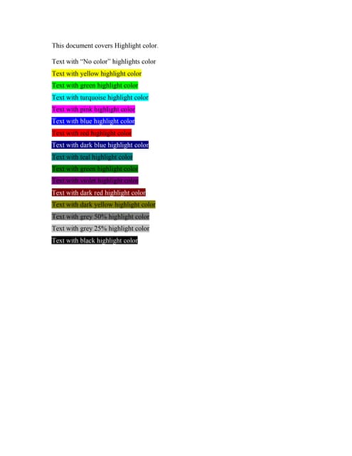 Text Highlight Color text-highlight-color