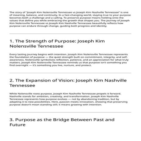 Preserving Purpose: Joseph Kim Nolensville Tennessee vs Joseph Kim ...