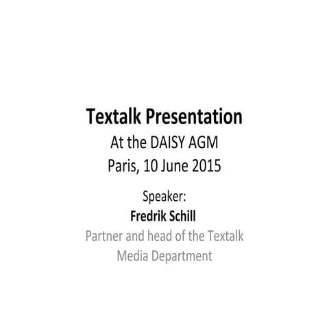 Textalk Presentation | PPT