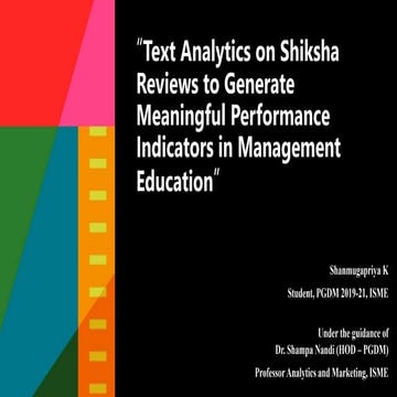 Text analytics on Shiksha Reviews | PPTX