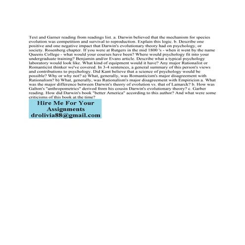 Text and Garner reading from readings list- a- Darwin believed that th.pdf