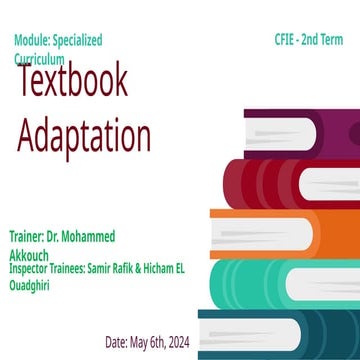 Textbook Adaptation and how to adjust .pptx