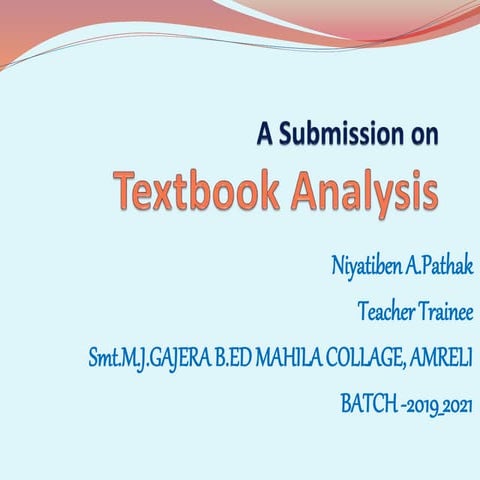 Textbook analysis understanding | PPT