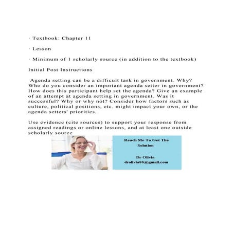 · Textbook Chapter 11· Lesson· Minimum of 1 scholarly s.docx