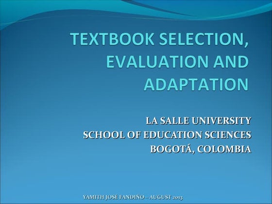 Textbook Evaluation Checklist | DOC | Educational Assessment | Education