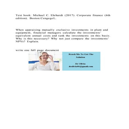 Text book Michael C. Ehrhardt (2017). Corporate finance (6th editio | DOCX