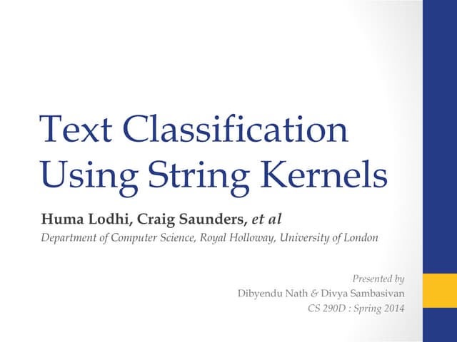 Text Classification Using Text Kernels Ppt 1233