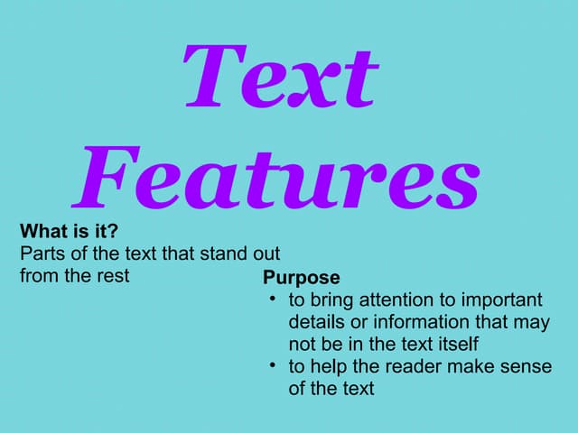 Text features