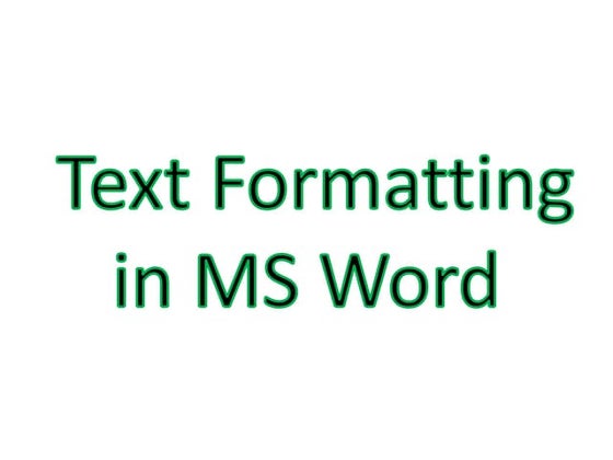 Formattingwordprocessingdocument | PPT