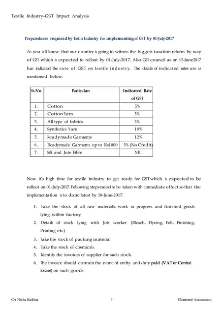 Basic tenets of GST - Dr Sanjiv Agarwal | PDF