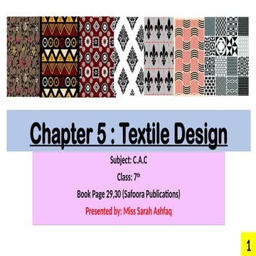 textile design presented by Sarah Ashfaq | PPT