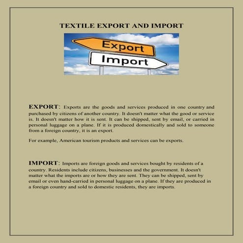 Overview of Textile export and import | PDF