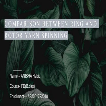 Ring spinning process presentation ( evan) | PDF