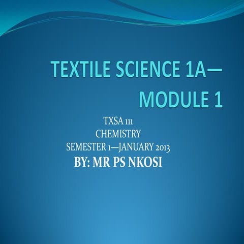 Textile science - Chemistry | PDF | Chemistry | Science