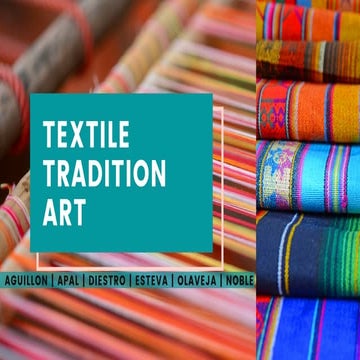 Textile tradition Art Philippines | Pop Culture | PDF