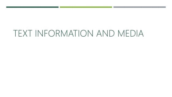 Text media and information | PPTX | Desktop Publishing | Computer ...