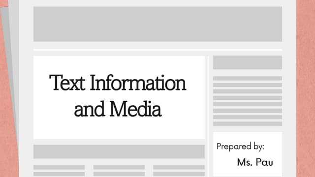 Text media and information | PPTX