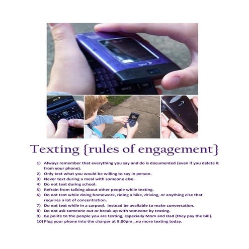 Texting {rules of engagement} | PDF